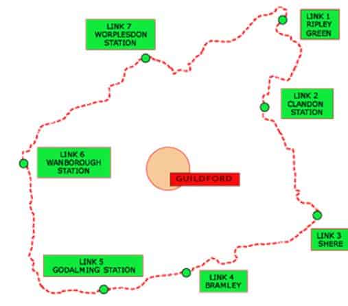 Exploring a 5 mile section of Fox’s Way around Guildford | Surrey Hills ...